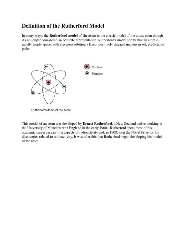 Definition of The Rutherford Model | PDF | Young Adult