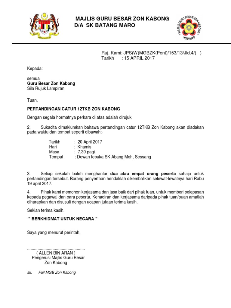 Surat Jemputan Sekolah | PDF