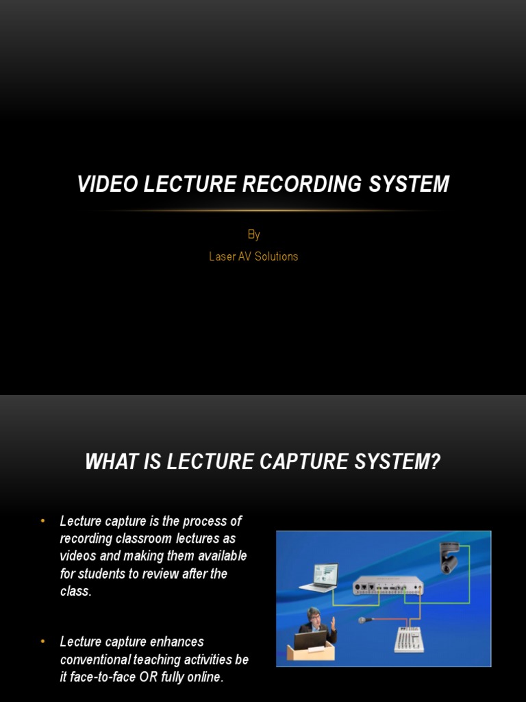 Video Lecture Recording System: by Laser AV Solutions | PDF | Lecture ...