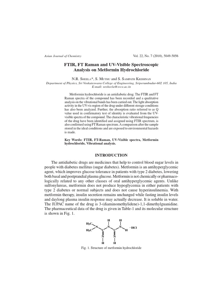 Metformin Ftir and Uv | PDF | Infrared Spectroscopy | Ultraviolet ...