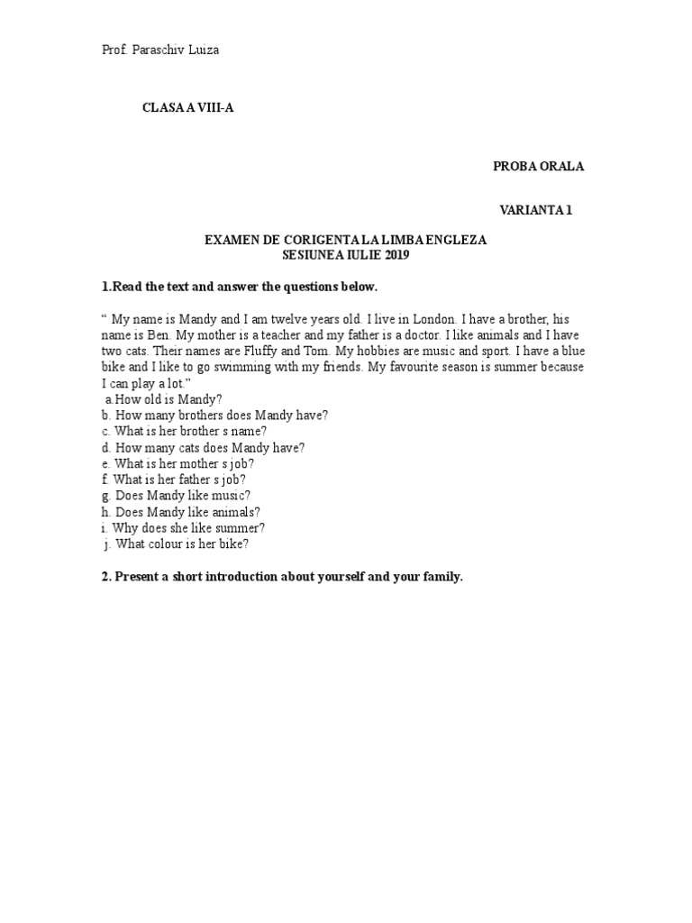 Subiecte Corigenta | PDF