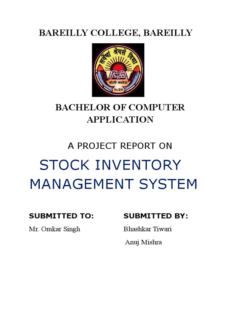 Stock Inventory Management System: Bareilly College, Bareilly | PDF