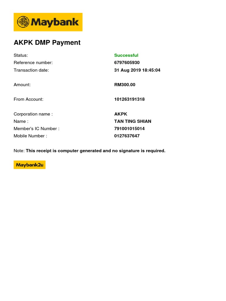 AKPK DMP Payment: Successful | PDF