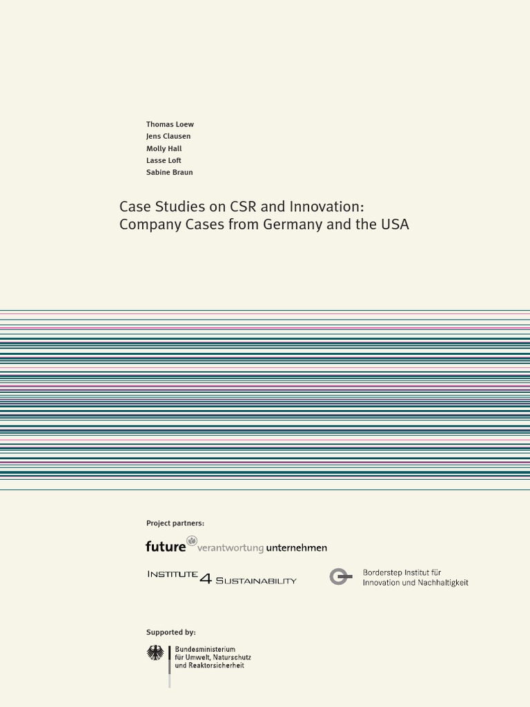 Case Studies On CSR and Innovation: Company Cases From Germany and The ...