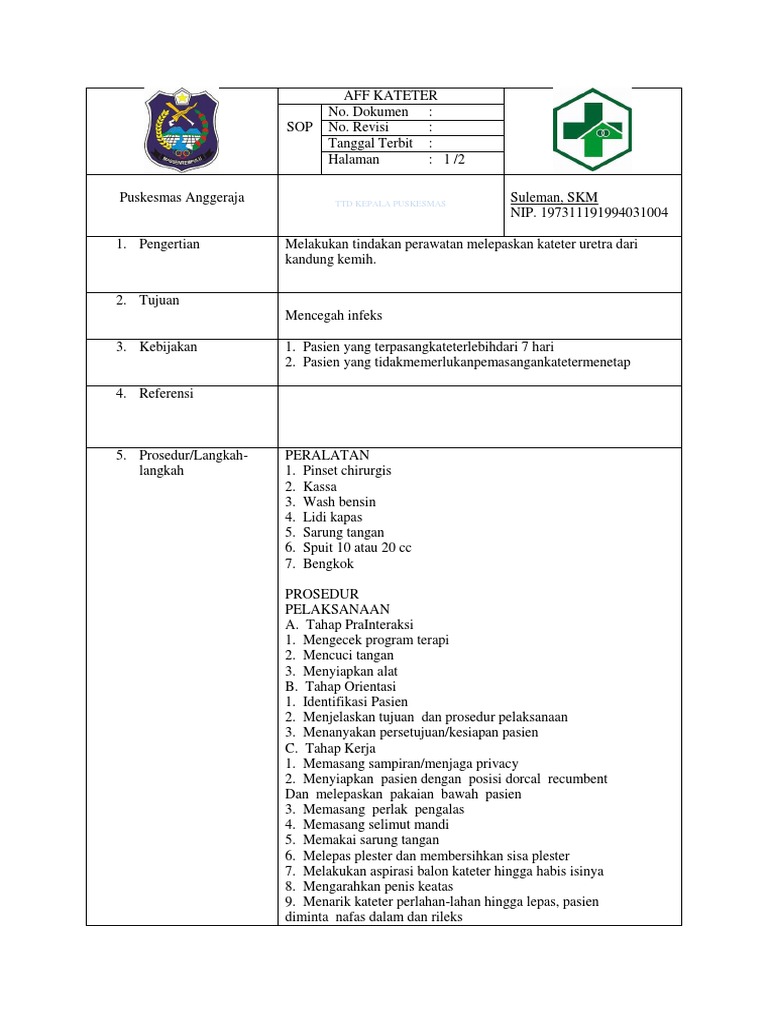 Sop Aff Kateter | PDF
