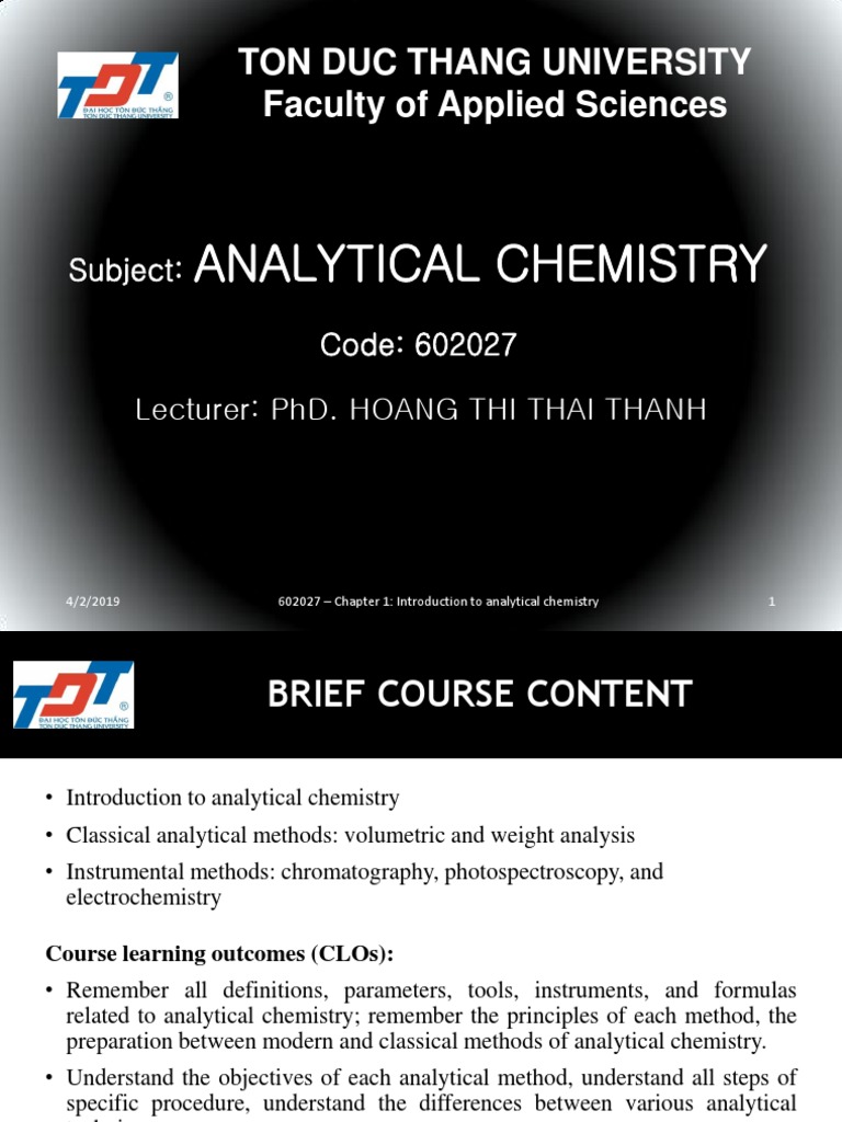 Analytical Chemistry 602027-Chapter 1 | PDF | Significant Figures | Variance