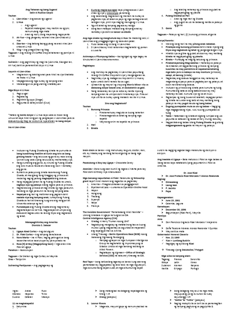 Filipino 9 First Quarter Reviewer | PDF