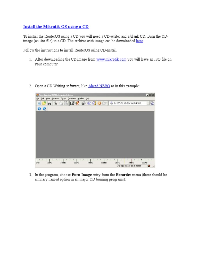 Install The Mikrotik OS Using A CD | PDF | Ip Address | Firewall (Computing)