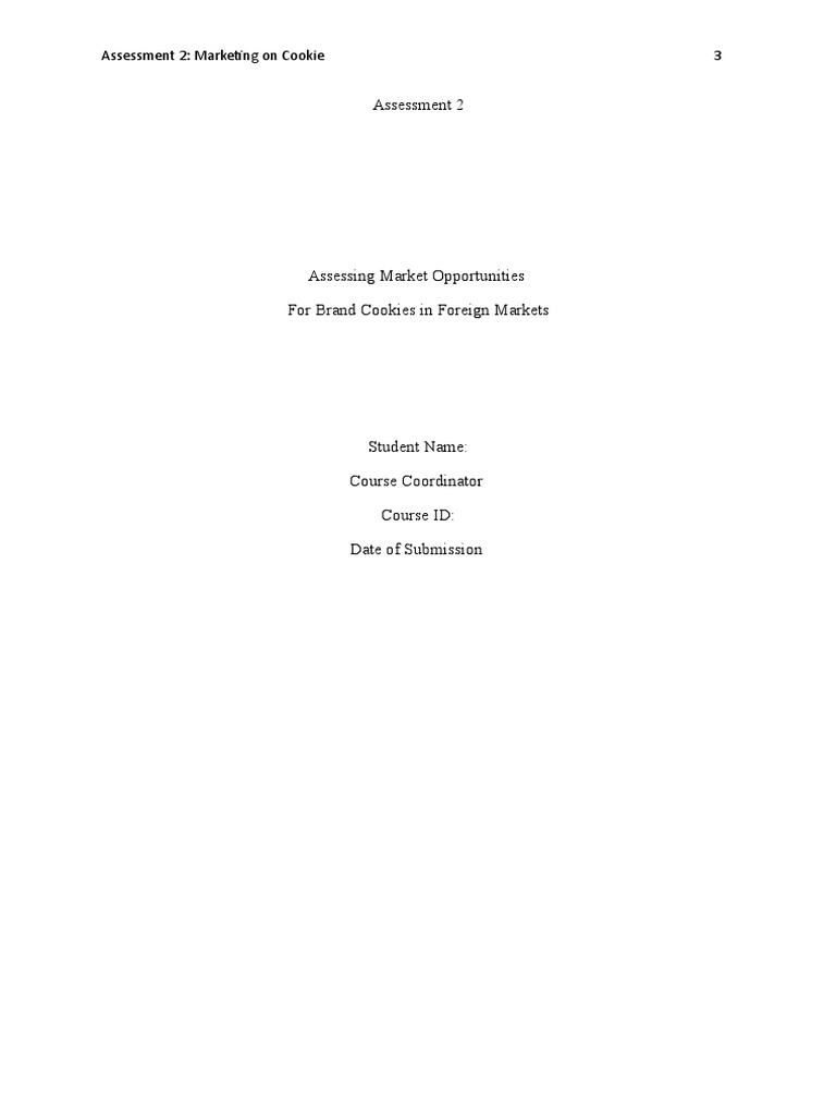 Marketing Assignment - Cookies | PDF | Market Analysis | Marketing