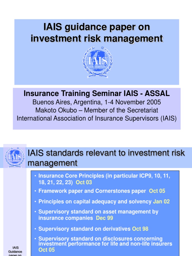 IAIS Investment Risk Management ASSAL | PDF | Risk Management | Market ...
