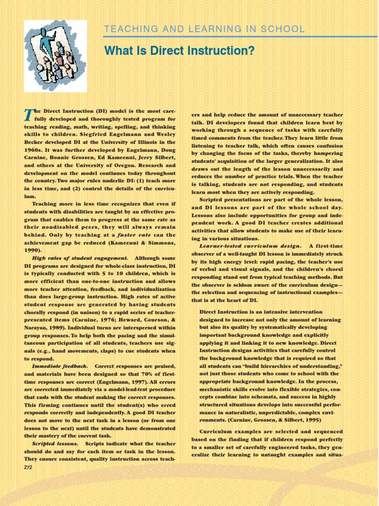 What Is Direct Instruction?: Teaching and Learning in School | PDF ...