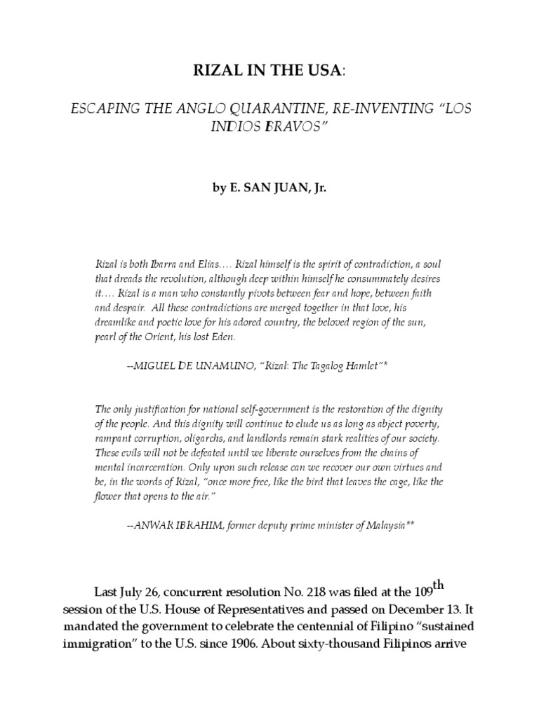 Rizal in The Usa | PDF | Philippines | History Of The United States