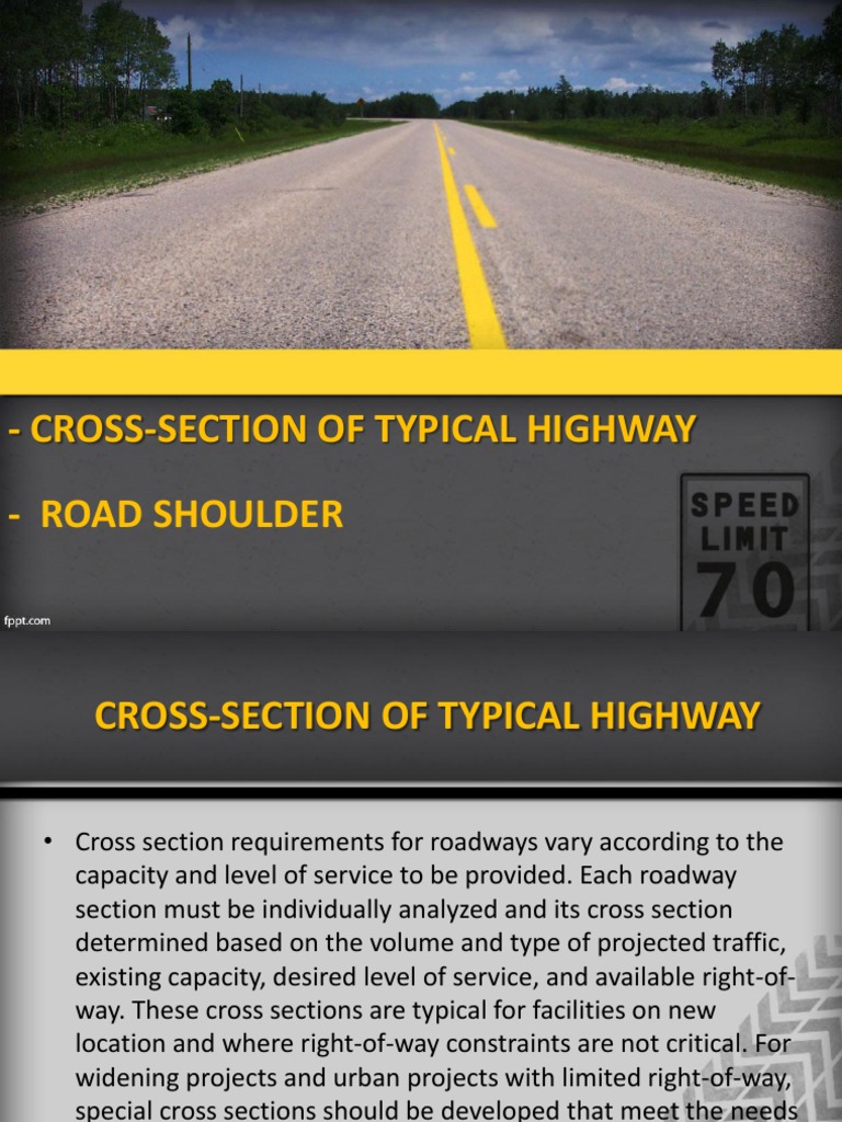 Cross-Section of Typical Highway - Road Shoulder | PDF | Road | Road ...