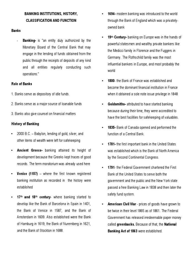 A Comprehensive History of Banking: From Ancient Origins to the ...