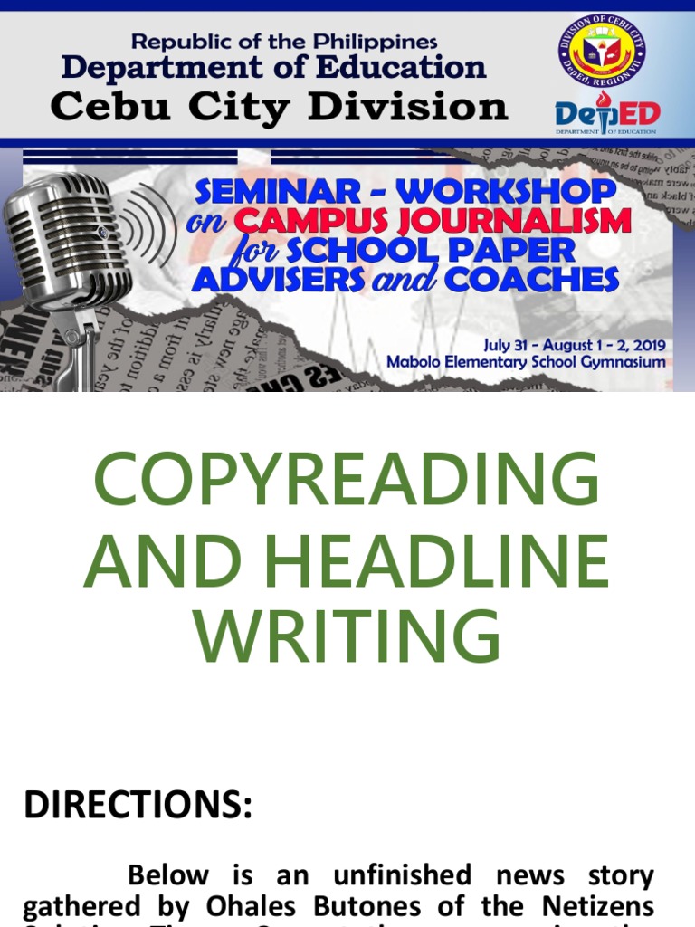 Copyreaditing & Headline Writing | PDF | Philippines | Government