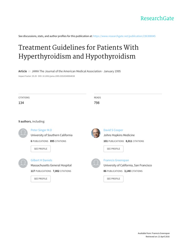 Guideline For Hyperthyroidism Management | PDF | Hyperthyroidism ...