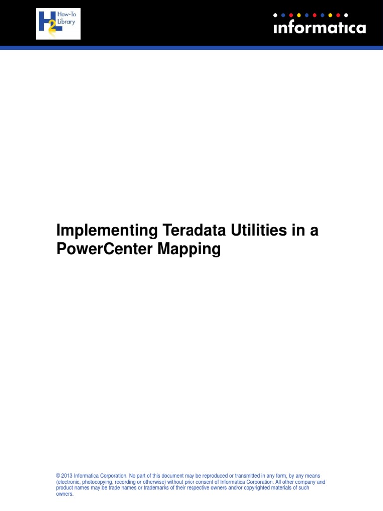 Implementing Teradata Utilities in A Powercenter Mapping | PDF | Databases | Information Retrieval