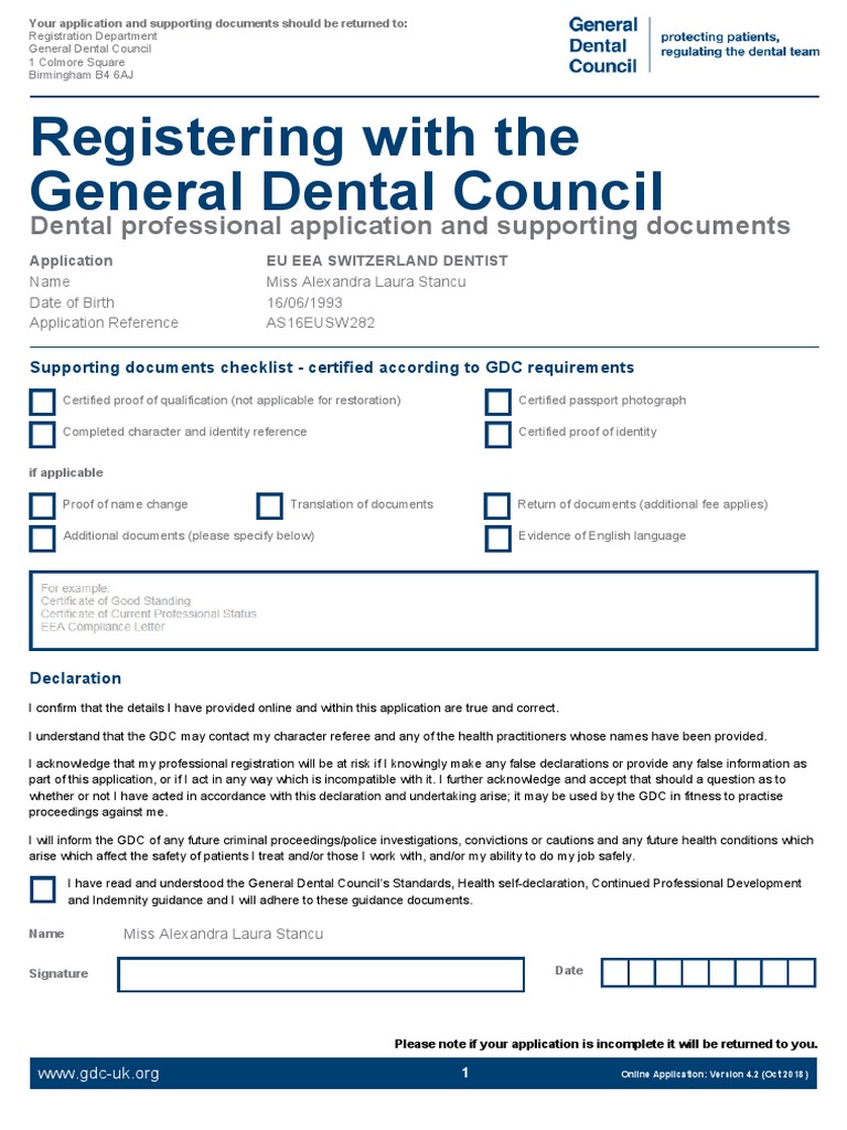 Registering With The General Dental Council: Dental Professional ...