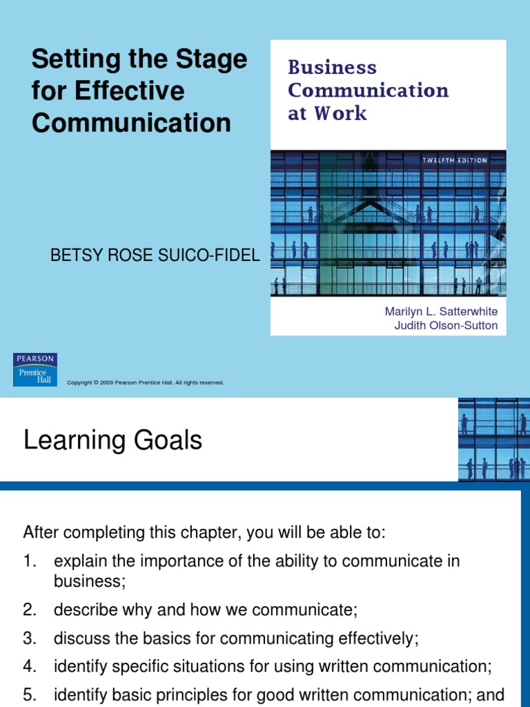 Chap 1 Setting The Stage For Effective Communication | PDF ...