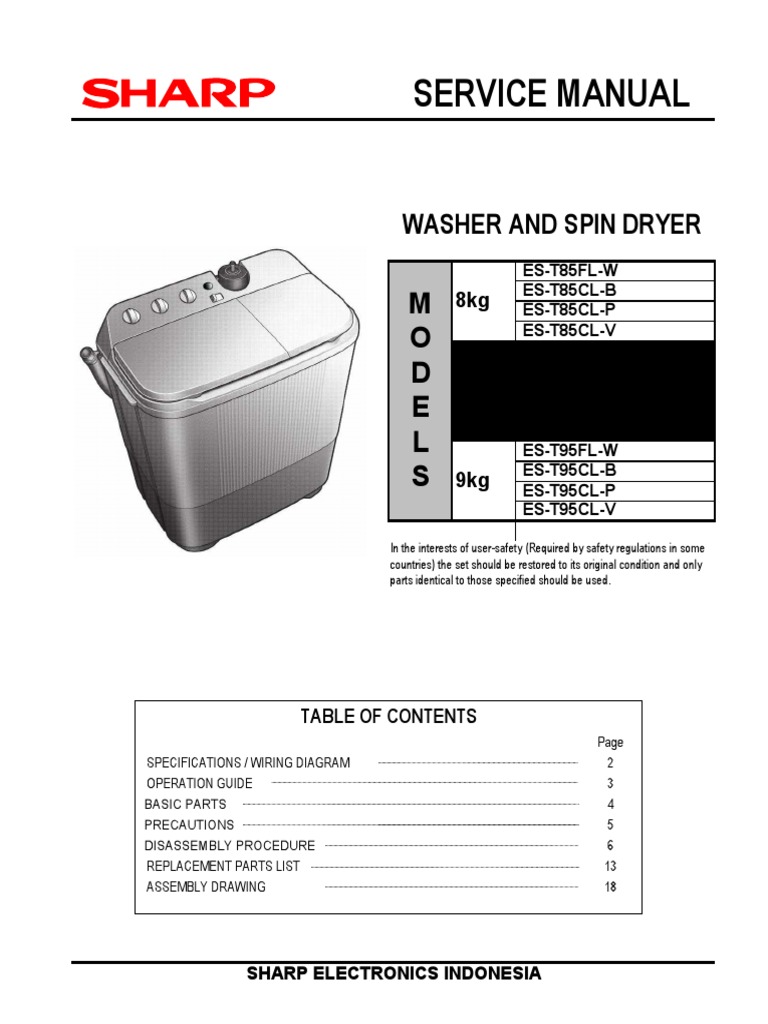 Service Manual Es-T85,95 (FLW, CLB, CLP, CLV) | PDF | Belt (Mechanical ...