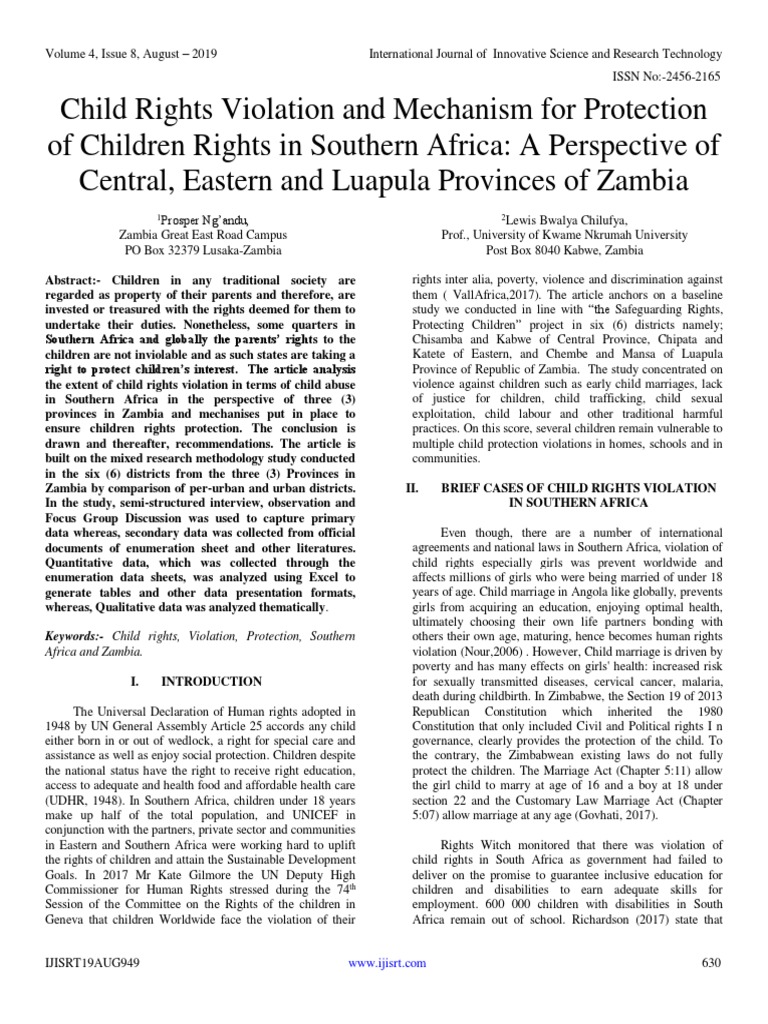 Child Rights Violations in Southern Africa | PDF | Human Rights ...