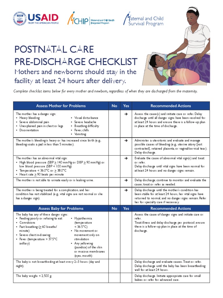 Postnatal Care Checklist: Ensuring the Health of Mothers and Babies ...