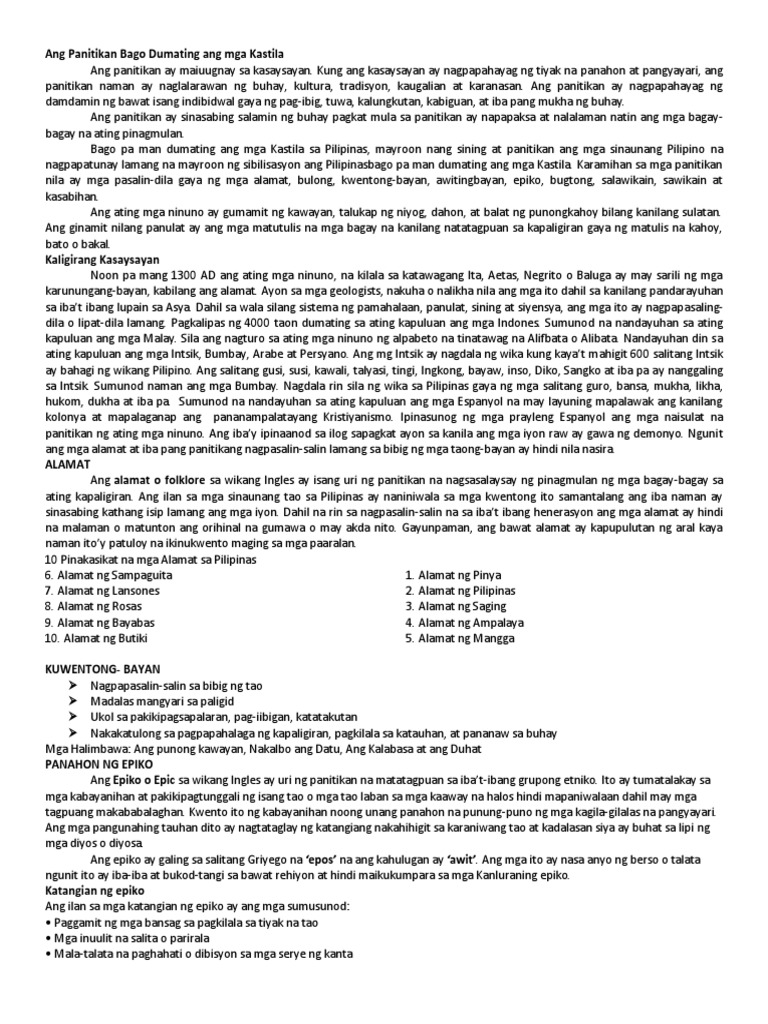 Lecture Panitikan | PDF