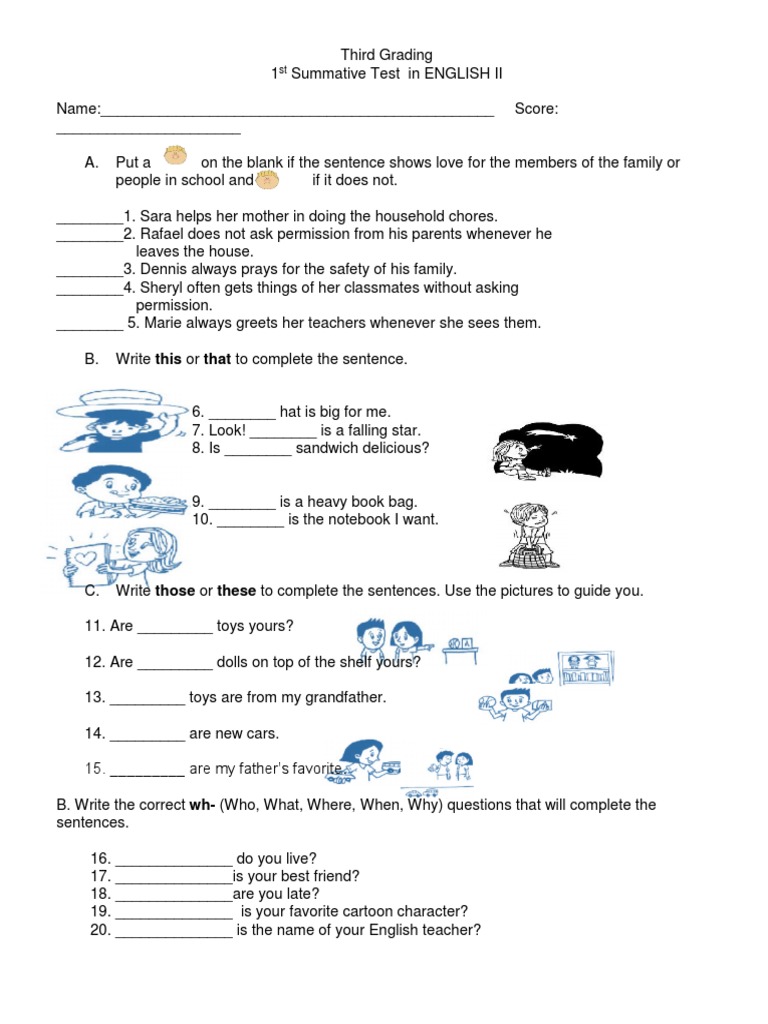 Third Grading 1st Summative Test | PDF