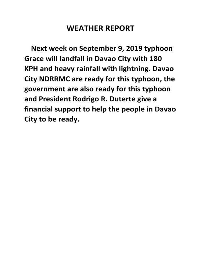 Weather Report | PDF