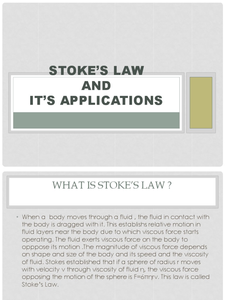 stoke’s law | Drag (Physics) | Viscosity