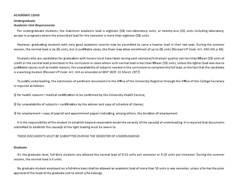 Academic Unit Requirements | PDF