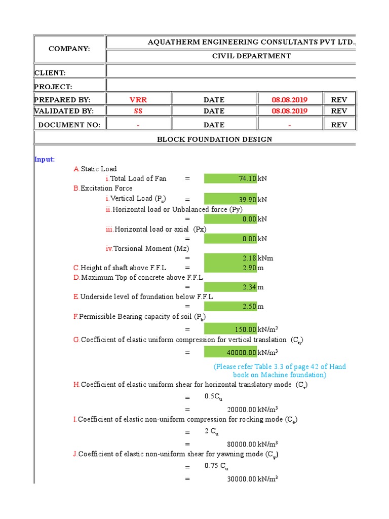 Fan Foundation Design | PDF | Center Of Mass | Inertia