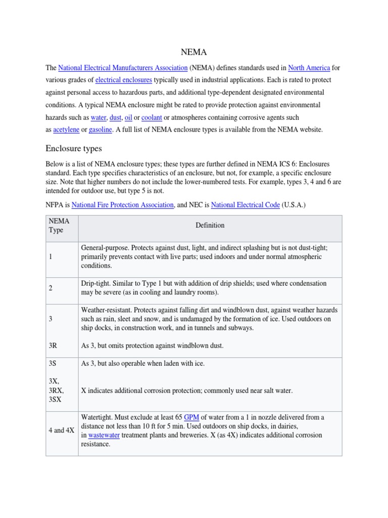 National Electrical Manufacturers Association North America Electrical ...