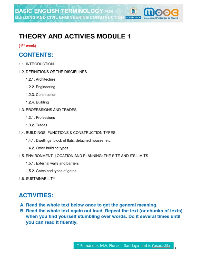 Civil Engineering Words in English | PDF | General Contractor | Green ...