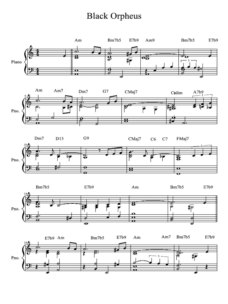 Black Orpheus Arr Piano | PDF