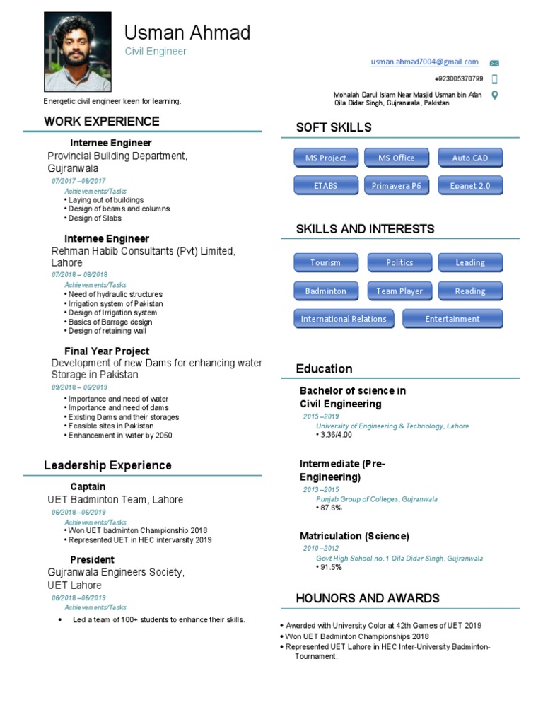 Usman Resume | PDF | Lahore | Science And Technology