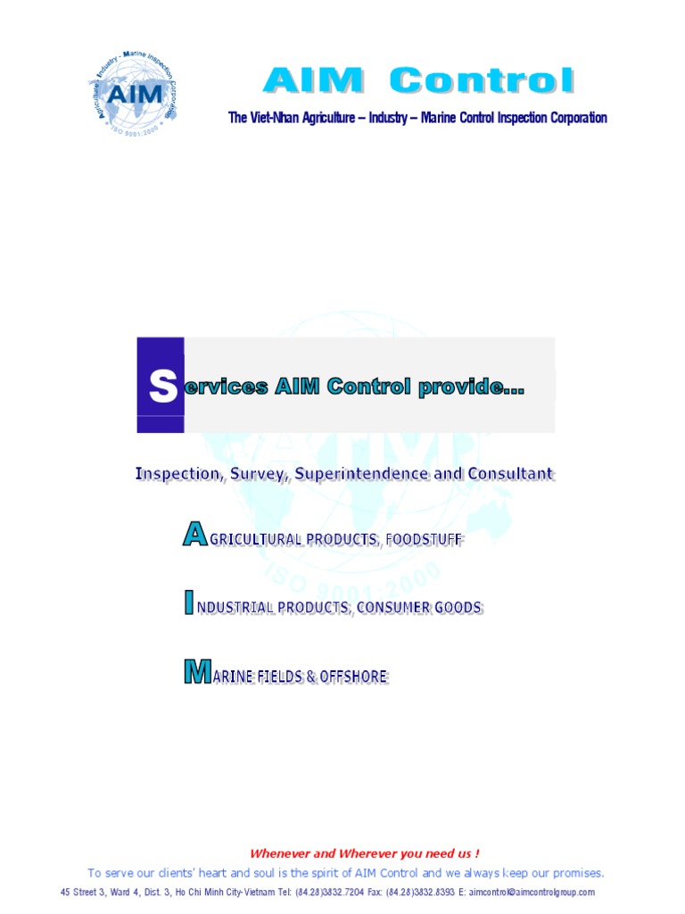 AIM Diving Surveying Tallying Inspection Services | PDF | Shipping ...