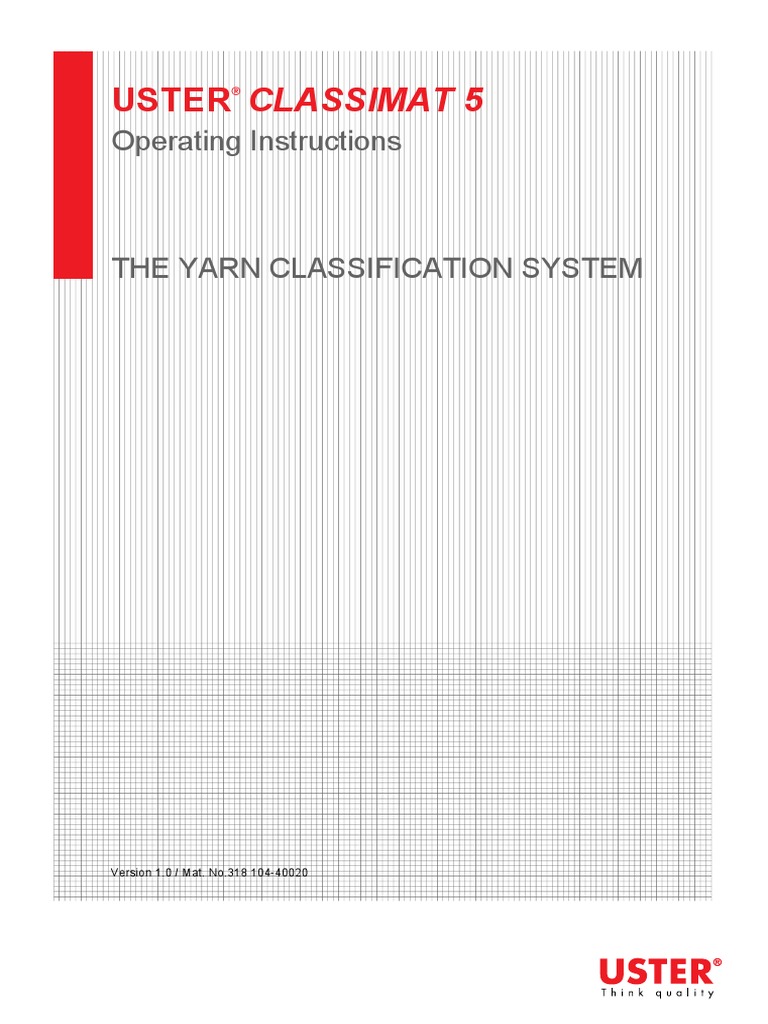 Classimat 5 Help | PDF | Mains Electricity | Yarn