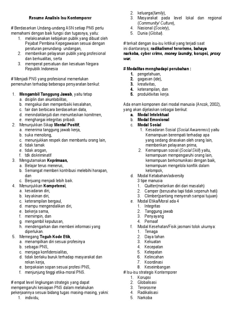 Resume Manajemen ASN | PDF