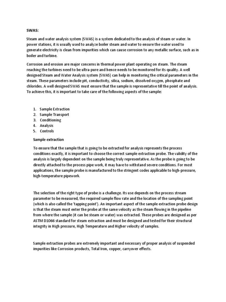 Swas:: Sample Extraction | PDF