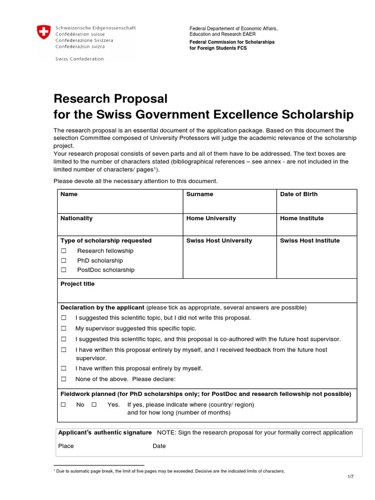 Research Proposal for Eskas Fellowship | PDF