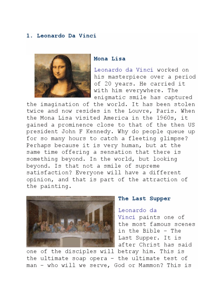 Leonardo Da Vinci | PDF | Leonardo Da Vinci | Plastic Arts