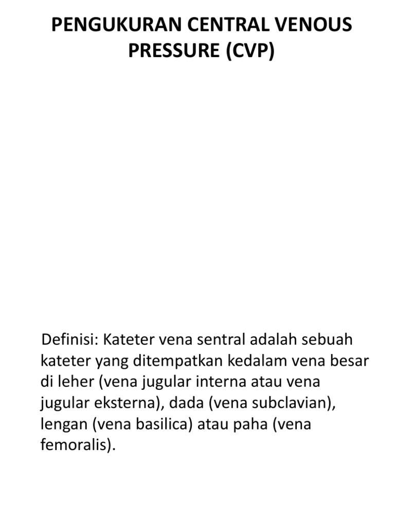Pengukuran Central Venous Pressure (CVP) - 1 | PDF