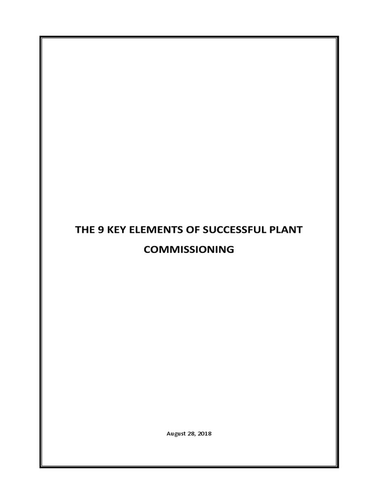 9 Key Elements of Successful Plant Commissioning | PDF | Electrical ...