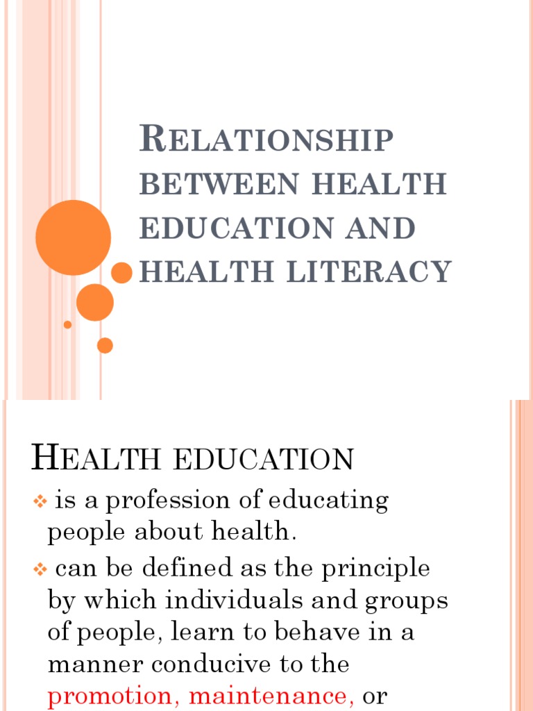 Health Education and Literacy Explained | PDF