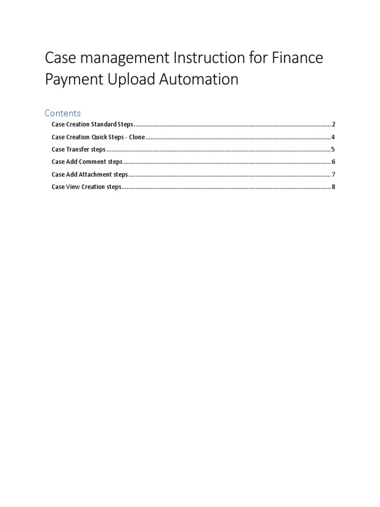 Instruction of Case Management | PDF | Automation | Computing