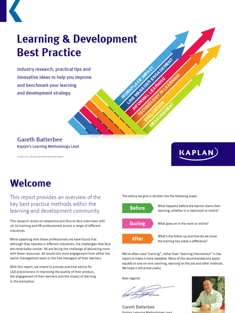 Learning and Development Best Practice | PDF | Educational Technology | Return On Investment