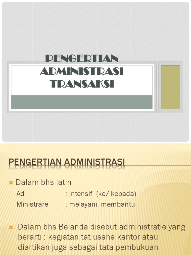 Administrasi Transaksi | PDF