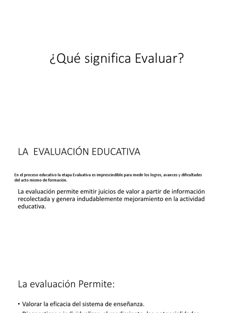 Qué Es Evaluar | PDF | Evaluación | Aprendizaje