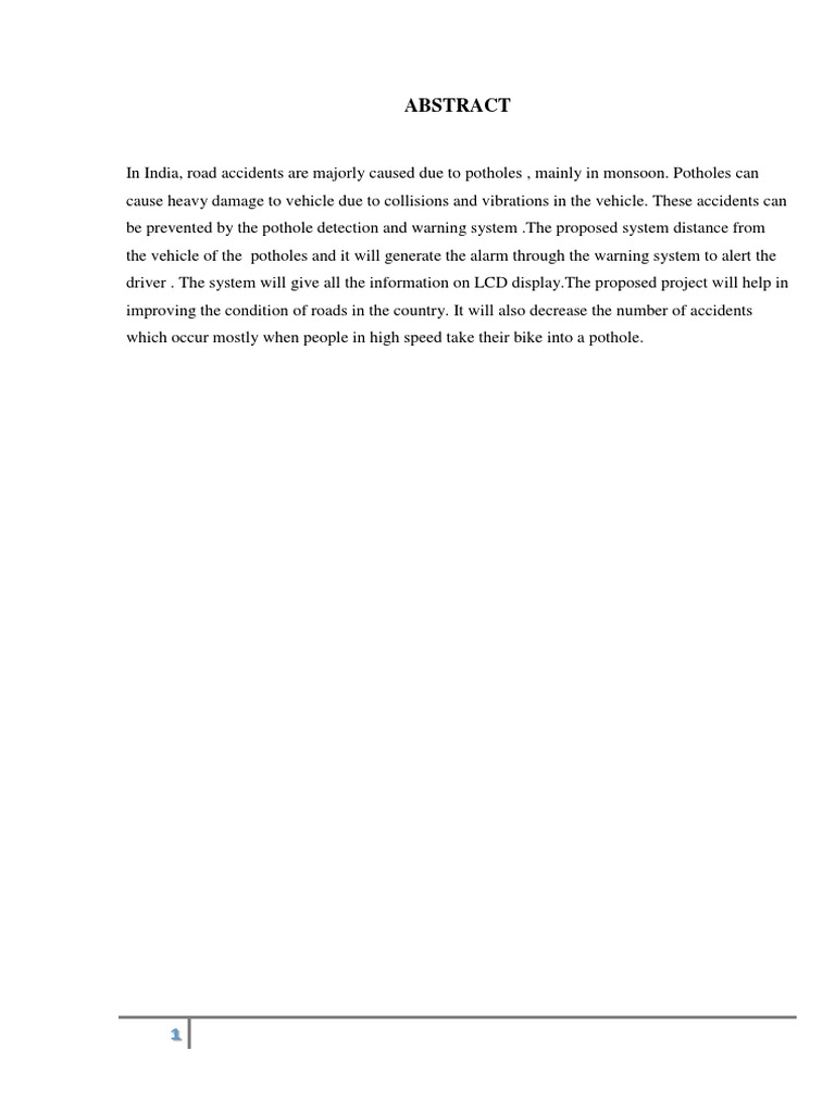 Pothole Detection | PDF | Arduino | Manufactured Goods